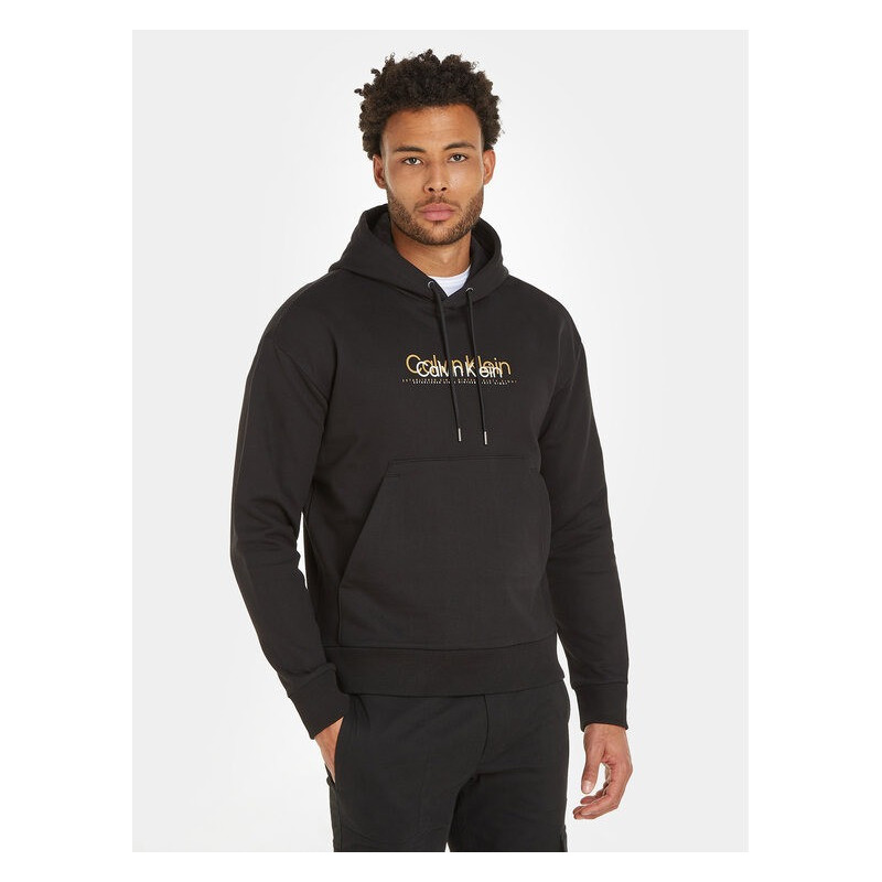 Double Flock Logo Hoodie Ck Black CALVIN KLEIN - Guanxe Atlantic Marketplace