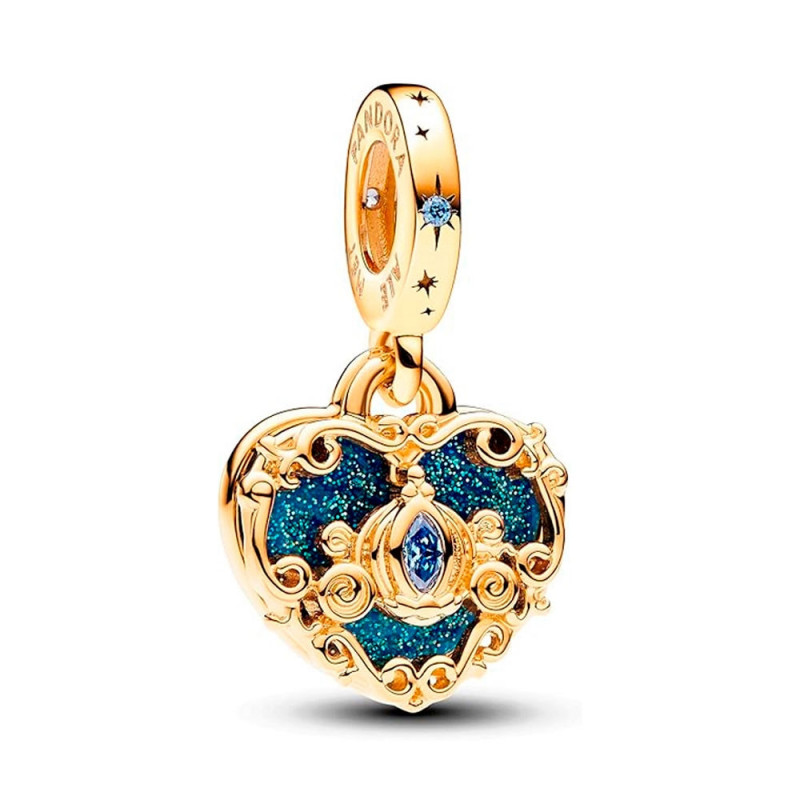 Charm Colgante Doble Carroza y Corazón de la Cenicienta de Disney ...