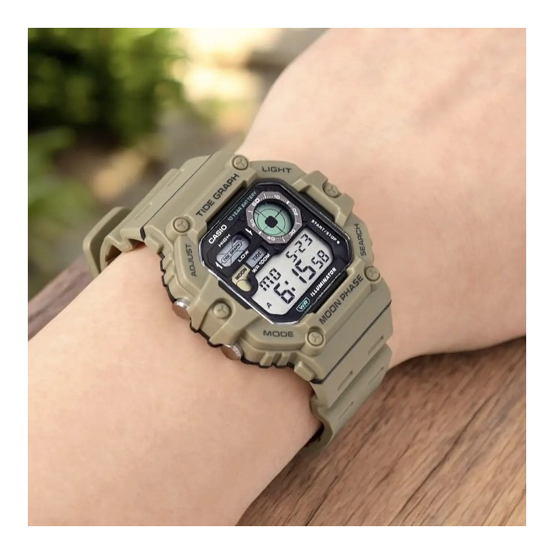 CASIO WS-1700H-5A Reloj Deportivo Hombre Fase Lunar y Gráfico de Mareas ...