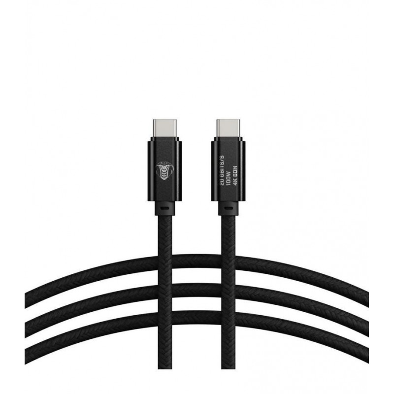 COBRA TETHER Cable Usb-c a Usb-c 0.3M Negro - Guanxe Atlantic Marketplace