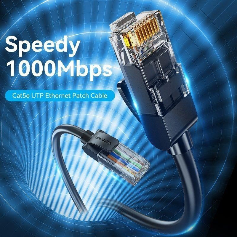 CABLE DE RED CAT.6 UTP 5M VENTION BLACK - Guanxe Atlantic Marketplace