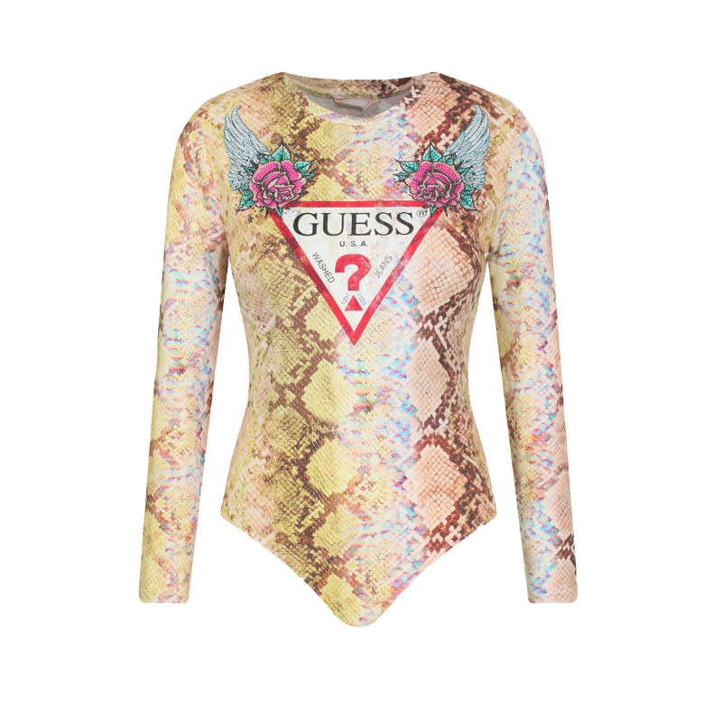 Ls GUESS Logo Snake Bodysuit Glam Snake - Guanxe Atlantic Marketplace